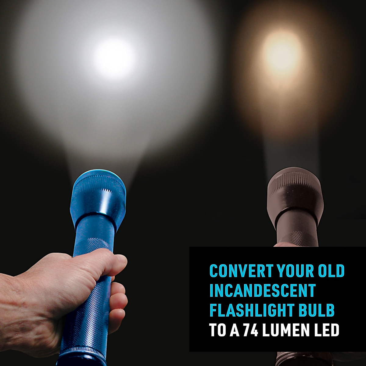Nite Ize LED Upgrade - LED Bulb Kit for Flashlights - 55 Lumen Flashlight - 100,000 Hour Lifespan - Compatible for Most C or D Cell Flashlights