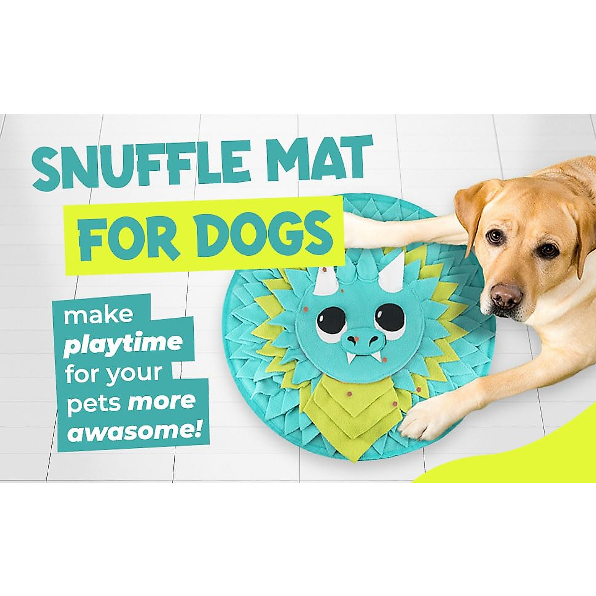 18” Dragon Dog Sniffing Mat - Easy to Clean Fleece Snuffle Mat for Dogs Small - Interactive Dog Toys for Bonding & Fun - Durable Snuffle Mat for Dogs Large Breed - Round Play Mat for Brain Exercise