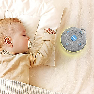 Portable White Noise Machine Baby with 17 Soothing Sounds | 8 Night Lights | USB Rechargeable | Travel Size for Sleeping & On The Go - Nursery Babies Kids