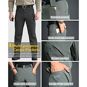 ReFire Gear Breathable Utility Military Pants Men SWAT Cargo Clothing Spring Lightweight EDC Assault Army Combat Trousers Black, 32W x 30L