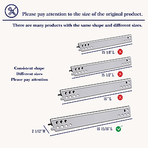 Heat Plate Shield 17" Burner Cover Grill Replacement Parts for Charbroil Performance 4 Burner 463335517, 463347418, 463377319, G470-5200-W1, G321-4C00-W1, G470-0004-W1 Grill Parts, Set of 4 Heat Tent