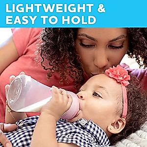 Chicco Duo 9oz. Hybrid Baby Bottle with Invinci-Glass Inside/Plastic Outside 2 Count (Pack of 1) with Slow Flow Anti-Colic Nipple - Clear/Grey
