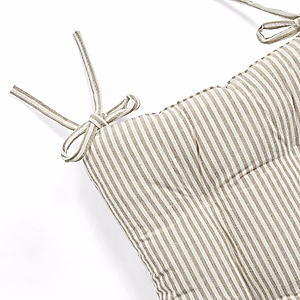 Lush Decor Stripe Yarn Farmhouse Ticking Dyed Chair Pad 2-Pack, 2 Count