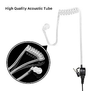 Retevis RT29 Walkie Talkie Earpiece, Compatible RT29 RT47 RT47V RT48 RB23 RB46 RT83 RT87 Ailunce HD1 Motorola EX500 GP328Plus Two Way Radio, Covert Acoustic Tube Headset with Mic(1 Pack)