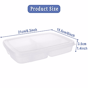 RHBLME 8 Pack Divided Food Storage Containers, Reusable 4 Compartment Food Container Food Storage Containers with lids, Multi Compartment Food Container for Storing Vegetables Meat Fish Fruits