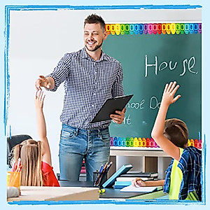 ERKE 60 Feet Bulletin Board Borders, Colorful Crayon Die-Cut Rolled Border Trim Decoration Borders for School, Classroom & Offices