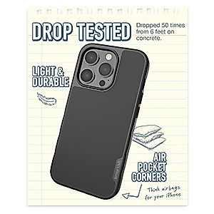 Smartish iPhone 14 Pro Slim Case - Gripmunk Compatible with MagSafe [Lightweight + Protective] Thin Grip Cover with Microfiber Lining - Black Tie Affair