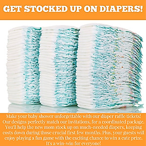 Amanda Creation Baby Under Construction Diaper Raffle Tickets for Baby Boy Showers, 20 2" X 3” Double Sided Insert Cards for Games, Bring a Pack of Diapers to Win Favors & Prizes!