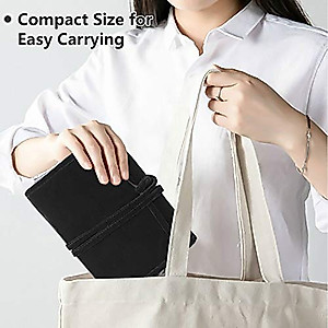 Teamoy Velvet Travel Jewelry Roll, Jewelry Storage Bag Organizer for Necklaces, Earrings, Bracelets, Rings, Brooches and More, Compact and Easy to Carry (Large, Velvet- Black)