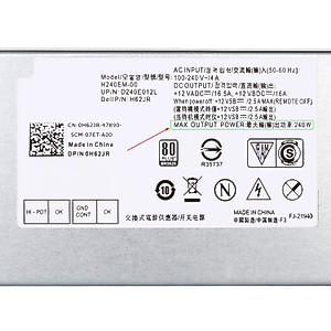 Upgrade 240W Power Supply for Dell Inspiron 3650 3656 Optiplex 3040 5040 7040 SFF HU240AM-00 AC240EM-00 L240NM-00 P/N: THRJK 04GTN5 4GTN5 H62JR 2P1RD AC240NM-00 B240NM-00 H62JR 3RK5T HU240NM-00 (8+4p)