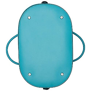 Calvin Klein Tinley Top Zip Satchel, Turquoise/White/Black