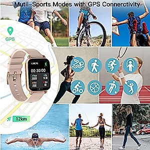 Bctemno Smart Watch(Answer/Make Call), USB Charging Waterproof smartwatches Fitness Watch with Heart Rate Sleep Monitor Blood Oxygen for Android Phones and iOS Phones Women Men