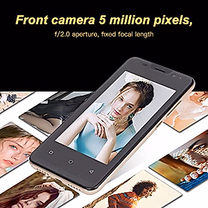 ASHATA I13 Unlocked Android Smartphone, 4.66in HD Screen Unlocked Cellphone, 1GB 8GB, Support 128G Storage, 5MP 8MP Camera, Dual Cards Dual Standby, 3000mAh Fast Charging (Gold)