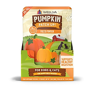Weruva Pumpkin Patch Up!, Pumpkin Puree Pet Food Supplement for Dogs & Cats, 2.80oz Pouch (Pack of 12)