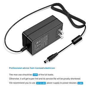 SHNITPWR 24V DC Power Supply Adapter 24 Volt 2A 48W AC to DC Converter Transformer 100~240V AC Input with 5.5x2.5mm DC Tip for 5050 3528 LED Strip 3D Printer CCTV Security System LCD Monitor