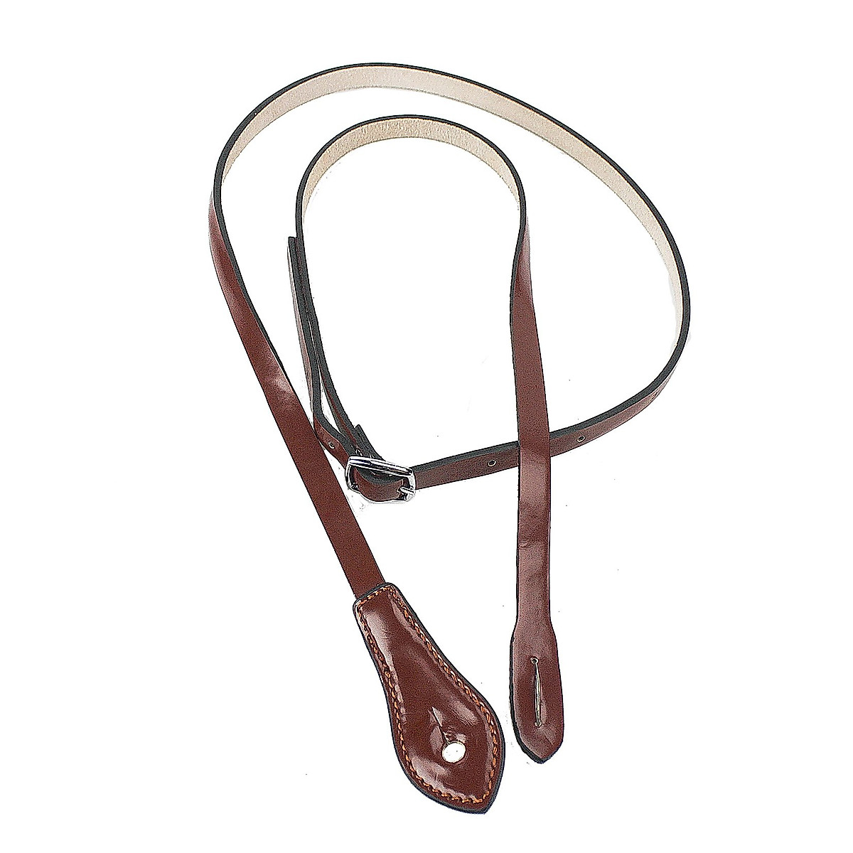 Walker & Williams M-41 Chestnut Brown Leather Mandolin Strap For A or F Types