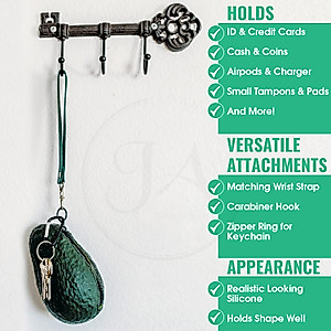 Avocado Coin Purse For Women/Avocado Gifts Wallet Purse Coin Pouch /Vegan Gifts or Keto Gifts Keychain /Novelty Purse Pouch Wristlet Wallets for Women/Avocado Stuff or Avocado Wallet Wristlet