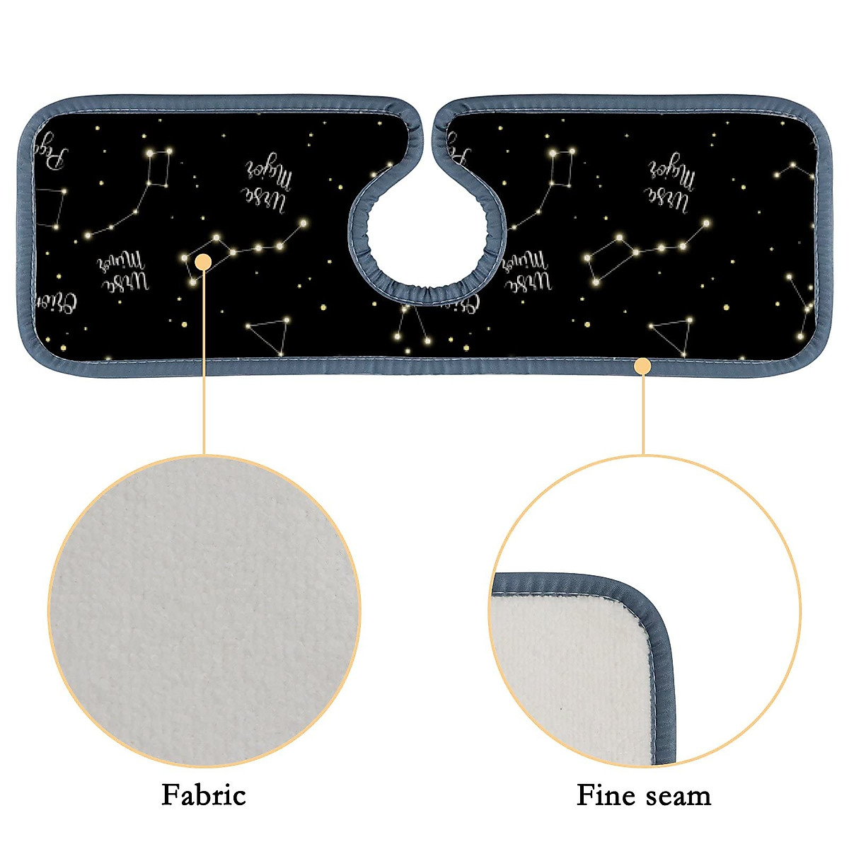 Kitchen Faucet Mats 4 Pieces Constellations Absorbent Faucet Sink Splash Guard Bathroom Counter and RV,Faucet Counter Sink Water Stains Preventer