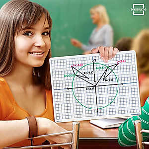 Scribbledo Dry Erase XY Axis Graph Lap Boards 9” X 12” for Student and Classroom Use Math White Board Double Sided White Board