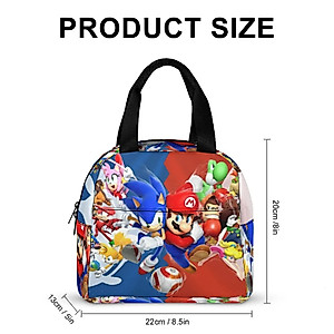 DINIBTU Kids School Lunch Box, Reusable Cute Lunch Bag Insulated Kids Cooler Tote Bag Multi-functional for Teen Boys Girls