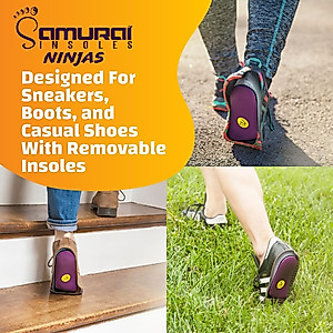 Samurai Insoles Ninjas Plantar Fasciitis Relief Insoles - Podiatrist Designed, Orthotic Lab Made in The USA Arch Support Shoe Insert for Mens 9-9.5 or Womens 11-11.5