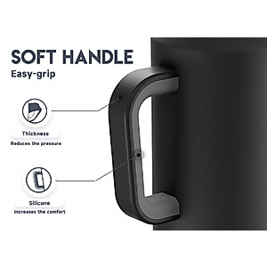 Meoky 64 oz Tumbler with Handle, Stainless Steel Vacuum Insulated Tumbler with Lid and Straw, Keeps Cold for 36 Hours, 100% Leak-proof, BPA-Free, Non-slip Base (Night)