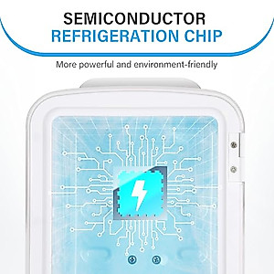 iPower Mini 4L/6 Cans Portable Small Refrigerator Cooler & Warmer Compact Fridge for Bedroom, Dorm, Office, Beverage, White