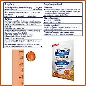 Mucinex InstaSoothe Sore Throat + Soothing Comfort - Honey & Echinacea (40 Count (Pack 3))