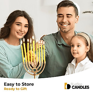 BlueBee Pure Beeswax Candles Bulk for Home - 50pcs Tall Thin Taper Candles, Honey Scent, Smokeless, Long-Burn, All Natural for Church Prayer, Hanukkah, Birthday Cake