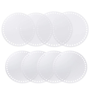 EXCEART Woven Baskets Braid Tool Acrylic Board Bag 8pcs Plastic Canvas Sheet for Eembroidery Yarn Crafting DIY Handmade Materials (Round) Braid Tool Knitting Tools Round Basket