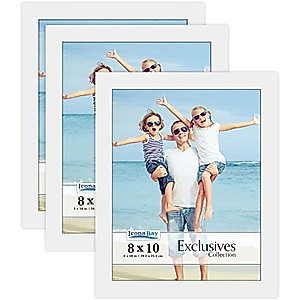 Icona Bay 8x10 Picture Frames (White, 3 Pack), Sturdy Wood Composite Photo Frames 8 x 10, Sleek Design, Table Top or Wall Mount, Exclusives Collection