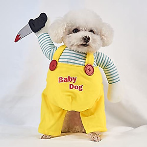 HOTUMN Dog Halloween Costume 2-Leg Design Dog Clothes Special Party Dog Outfit Awful Funny Dog Costume Easy Wear for Small Medium Dog Pet Walking Cosply (Large)