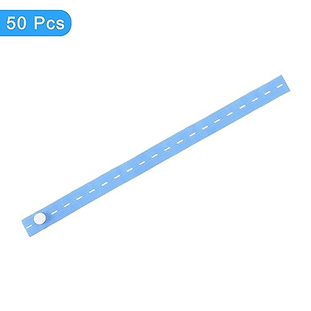 uxcell Clothes Storage Elastic Band with Buttonhole, 50Pcs Clothing Storage Strap, Clothes Organization System for Drawer Blanket Storage Band, Blue