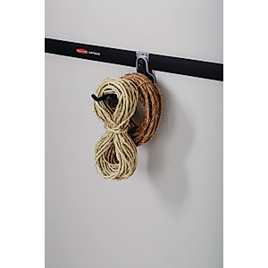 Rubbermaid Rail Garage Organization Multi-Purpose Hook, Wall Mounted Storage System, Direct Mount into FastTrack Garage Rail, Holds up to 50 pounds - Satin Nickel (1784459)