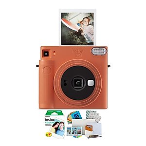 Fujifilm Instax Square SQ1 Instant Camera (Terracotta Orange) Bundle Film Double Pack with Photobox Keepsake Accessory Kit (3 Items)