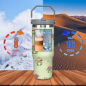 ysnifeiw 30oz Frog Tumbler with Handle and Straw, Stainless Steel Insulated Frog Cup with Top Handle and Lid, Frog Coofee Mug Gifts for Women Men