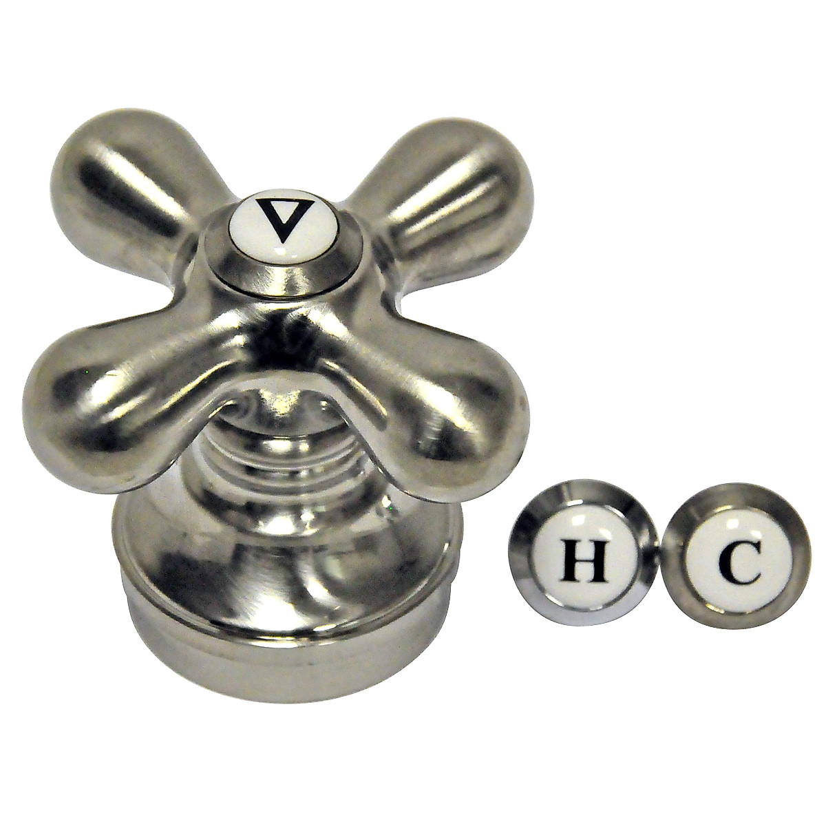 Danco 89255P Cross-Arm Tub/Shower & Sink Faucet Handle, Does NOT FIT Delta & Moen FAUCETS, Fits 2-3 Handle Faucets, Brushed Nickel 2-Pack