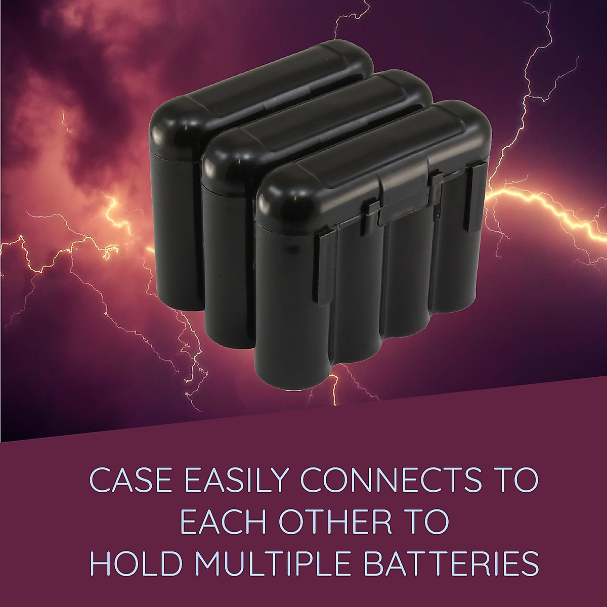 Powertron 10 Pack AA/AAA / CR123A Black Battery Holder Storage Cases