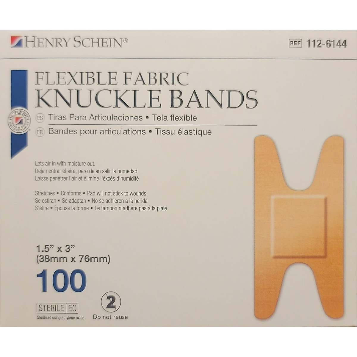 Knuckle Fabric Bandages 1.5" x 3" 100/BX