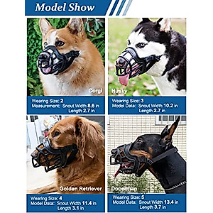 Dog Muzzle, Basket Muzzle Anti Biting Chewing, Sturdy Lightweight Muzzle Allows Panting Drinking, Cage Muzzle for Small Medium Large Dogs, Suitable for Grooming Trimming Training