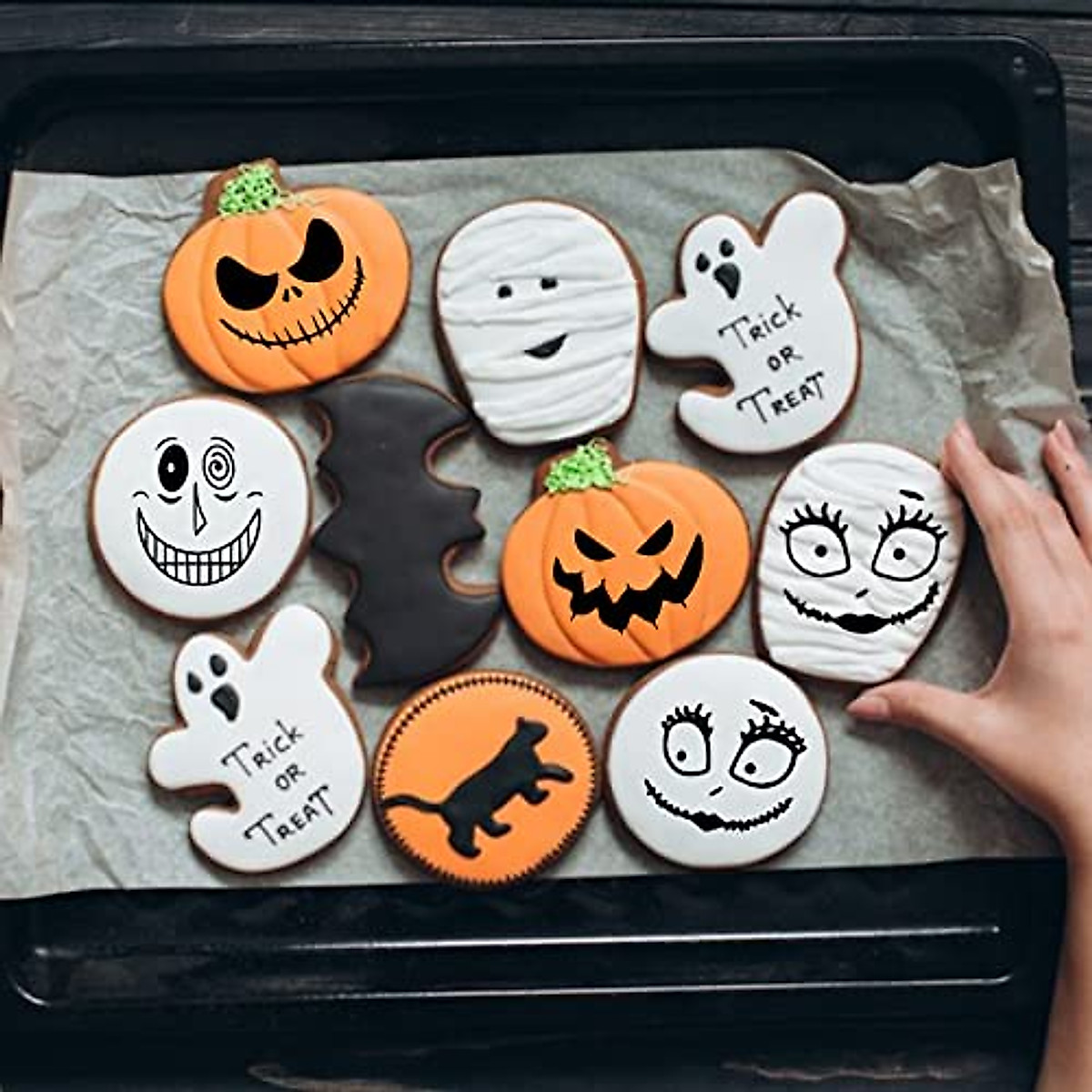 Halloween Stencils for Pumpkin Carving Kids Reusable Halloween Face Paint Stencils for Painting on Wood Shirts Cookie Canvas Walls Art Decorative (23pcs 3in face)
