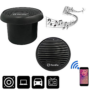 Herdio 3" inch Marine Bluetooth Speakers Boat Motorcycle Hot tub Stereo with Max Power 140 watt(A Pair) (Gray)