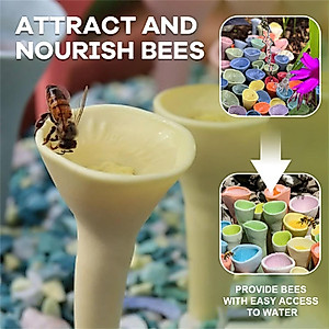 NEINUO Bee Insect Drinking Cup,Bee and Hummingbird Feeder,Suitable for Garden Hummingbird Drinking Cups. (Blue)