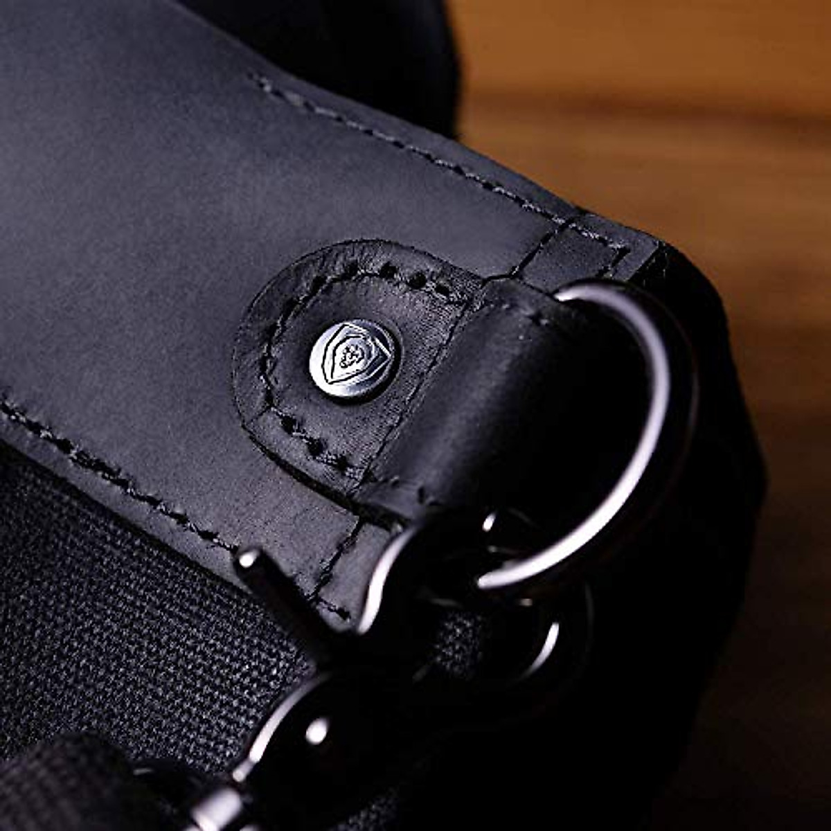 Dalstrong Nomad Knife Roll - 12oz Heavy Duty Canvas & Top Grain Leather Roll Bag - 13 Slots - Interior and Rear Zippered Pockets - Blade Travel Storage/Case - Nightmaster (Black)