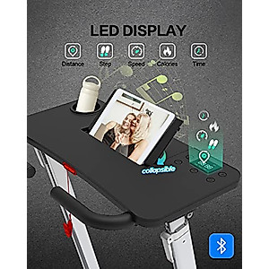 FYC Folding Treadmill for Home - Compact Slim Running Machine Portable Electric Treadmill Foldable Treadmill Workout Exercise for Small Apartment Home Gym Fitness Walking, with Adjustable Table