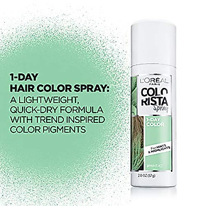 L'Oreal Paris Colorista 1-Day Washable Temporary Hair Color Spray, Mint, 2 Ounces