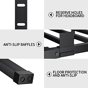 MAF 12 Inch Twin Bed Frames with Mattress Slide Stopper Black Heavy Duty Metal Platform Bed Frame Steel Slat Support, No Box Spring Needed, Noise Free, Easy Assembly