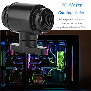 Diyeeni Water Cooling Valve, G1/4 screw thread brass Water Cooling Valve, High flow ball valve structure for Computer Water Cooling System, solid and durable(Black switch)