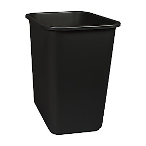 Storex Medium Waste Basket, 15 x 10.5 x 15 Inches, Black, 1 Count (00710A24C)
