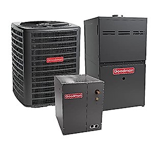 Goodman 3 Ton 14.3 SEER2 Single Stage Heat Pump GSZM403610 and 80,000 BTU 80% AFUE Multi-Speed Gas Furnace GM9C800804CN Upflow System with CAPTA3626C4
